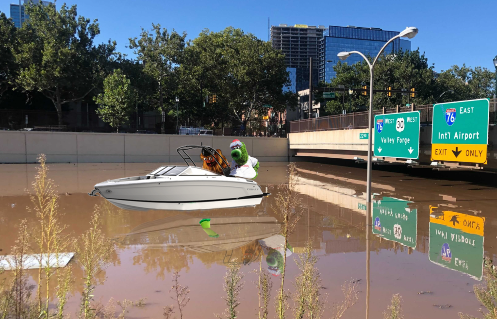 Gritty and the Phanatic in Ida’s Floodwaters – Water History PHL